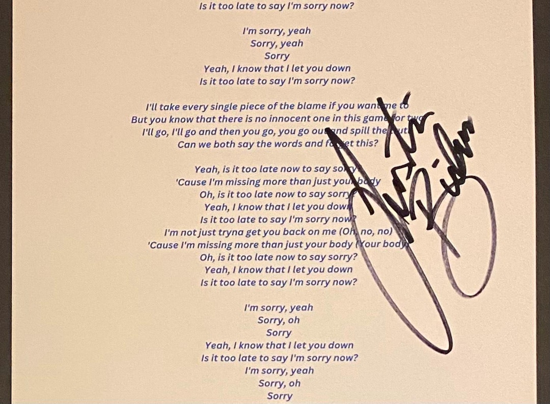 Justin Bieber Autograph on A4 Sheet With COA - Etsy