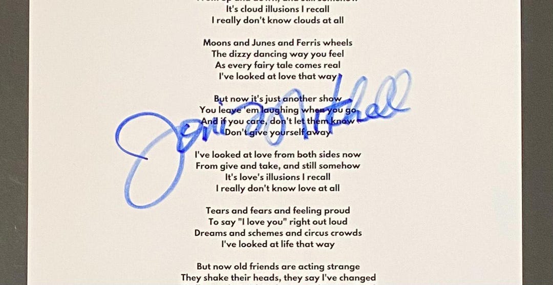 Joni Mitchell Autograph on A4 Sheet With COA - Etsy