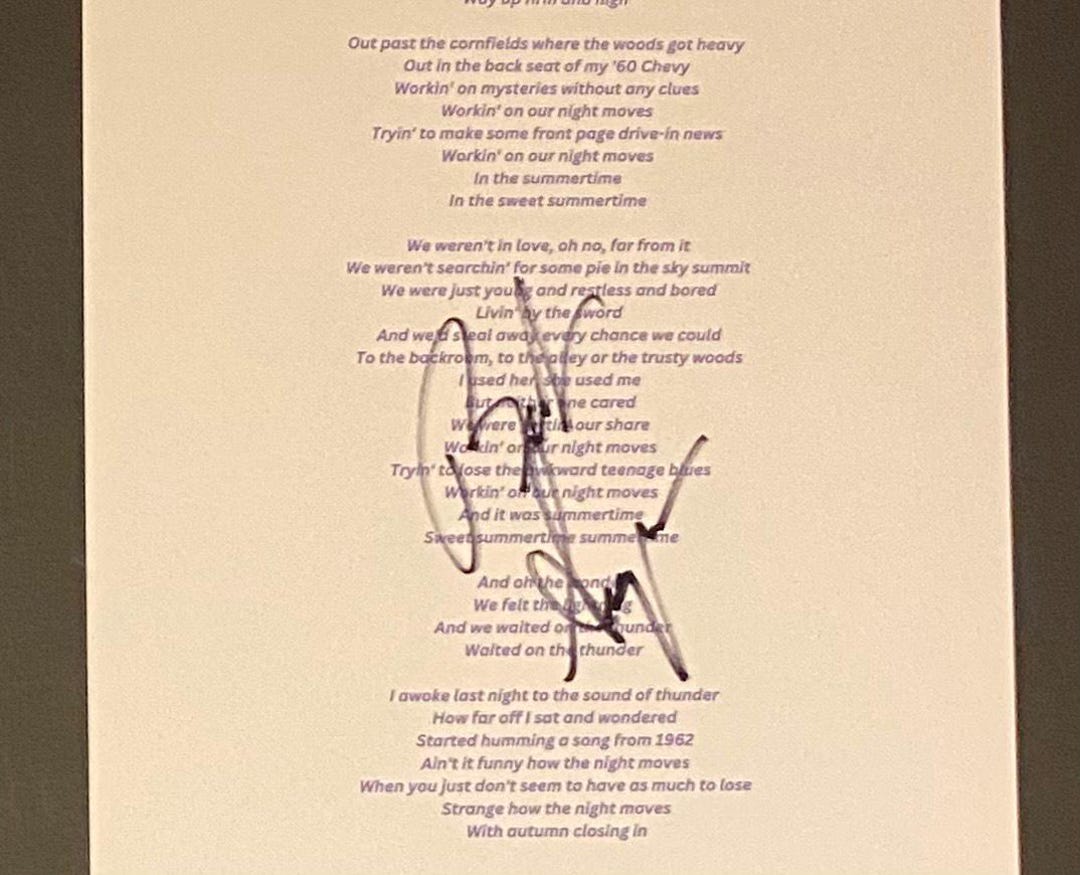 Bob Seger Autograph on A4 Sheet With COA - Etsy