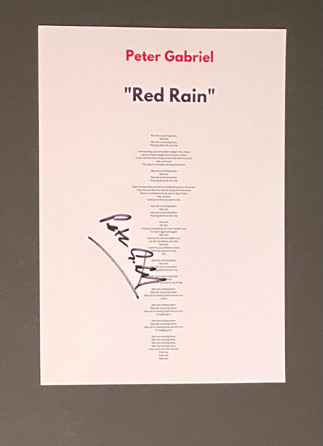 Peter Gabriel Autographed A4 Sheet With COA - Etsy