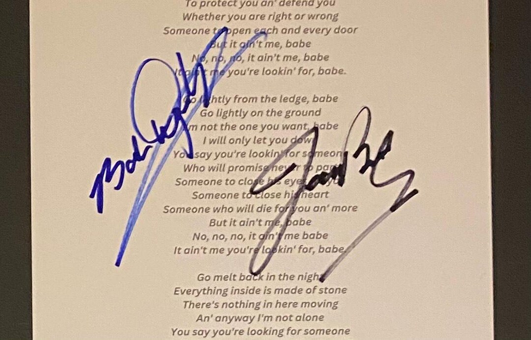 Bob Dylan and Joan Baez Autograph on A4 Sheet With COA - Etsy