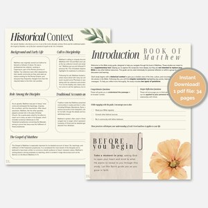 Matthew Bible Study Guide: New Testament Overview (digital Download) - Etsy