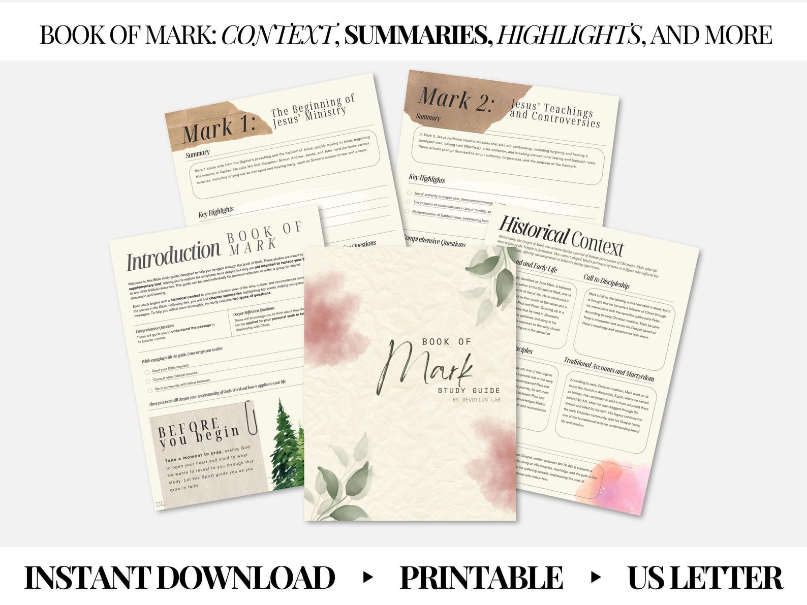 Mark Bible Study Guide: New Testament Overview (digital Download) - Etsy