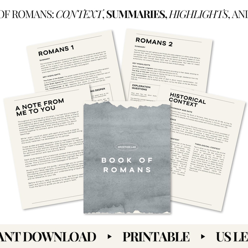 Romans Bible Notes - Etsy