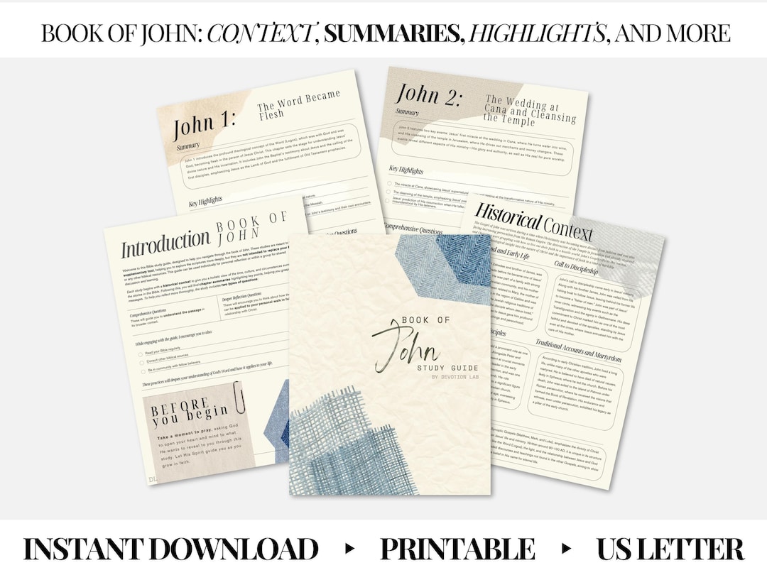 John Bible Study Guide: New Testament Overview (PDF) - Etsy