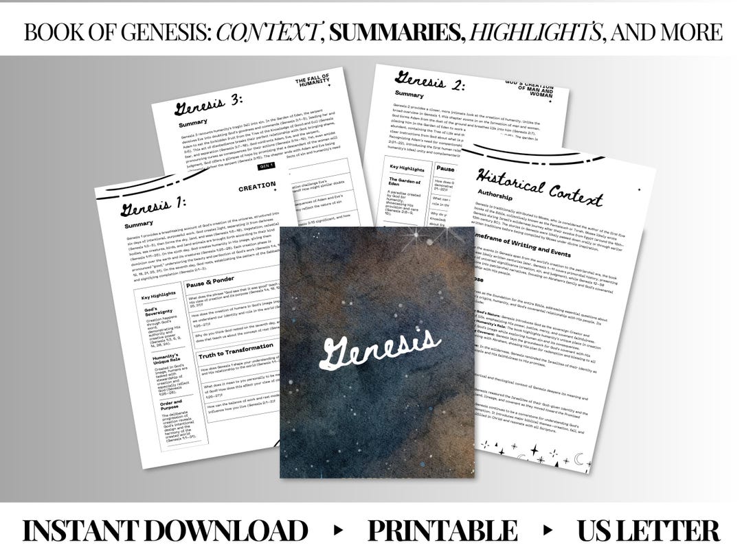 Genesis Bible Study Guide: Old Testament Overview (digital Download) - Etsy