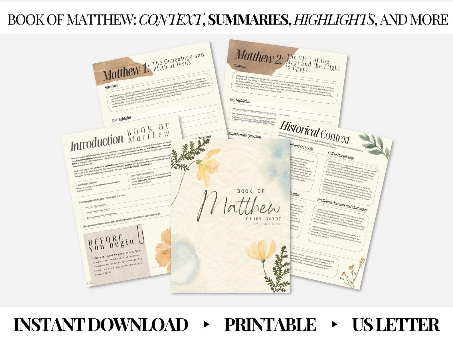 Matthew Bible Study Guide: New Testament Overview (digital Download) - Etsy