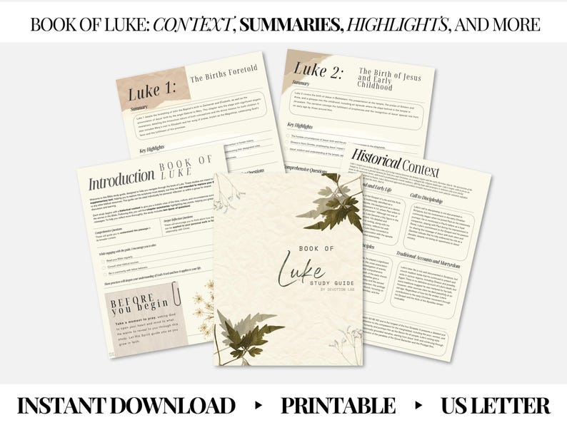 Luke Bible Study Guide: New Testament Resource (digital Download) - Etsy