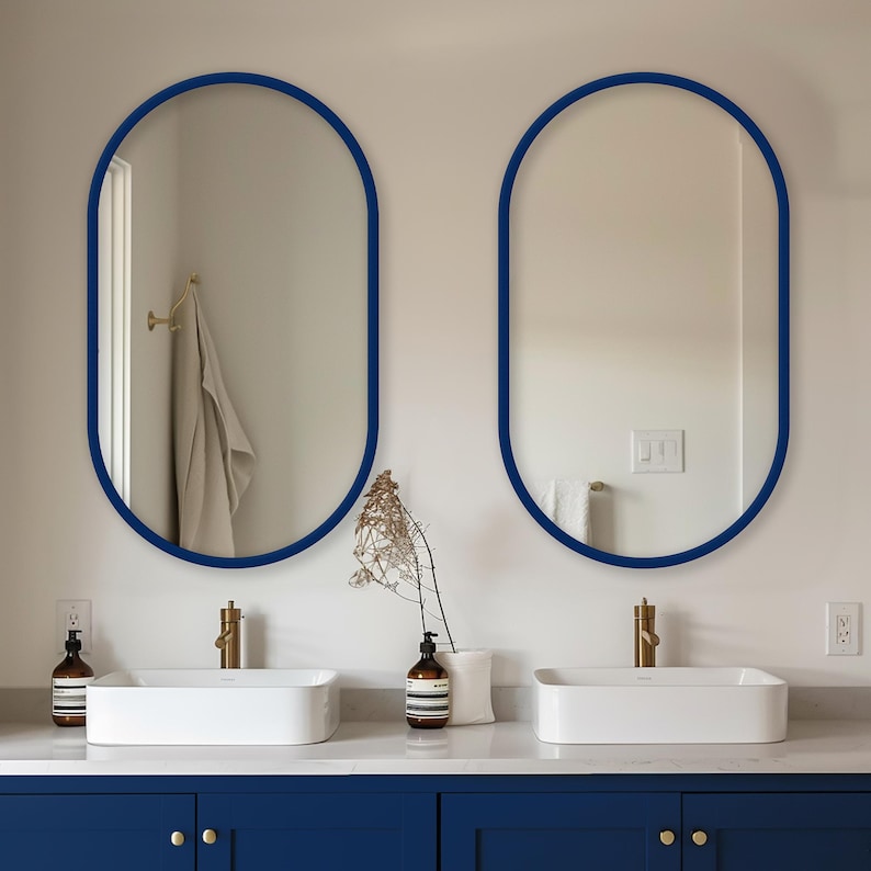 Oval Mirror - Navy Blue - Etsy