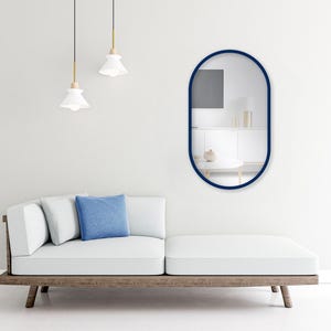 Oval Mirror - Navy Blue - Etsy