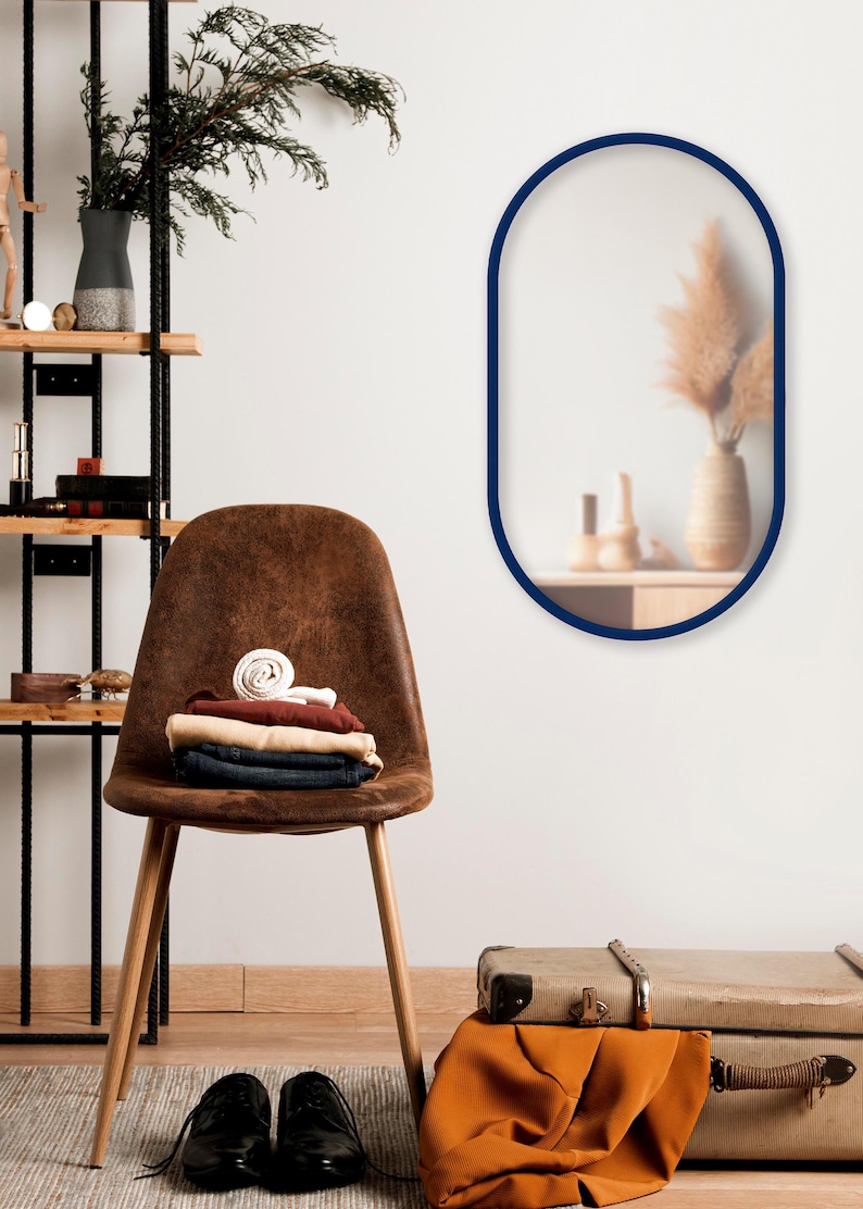 Oval Mirror - Navy Blue - Etsy