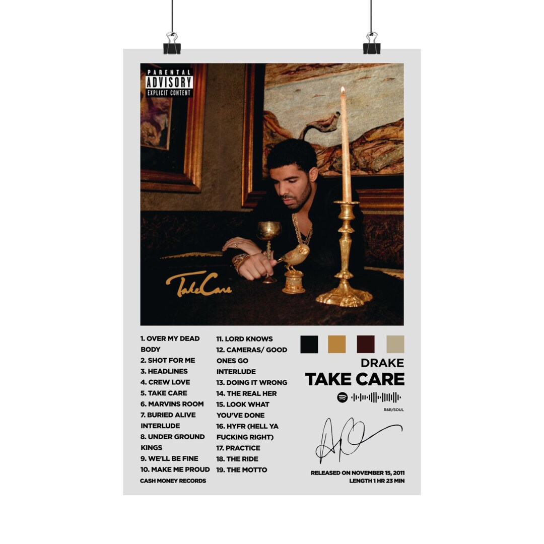 Take Care Drake Take Care Poster Drake Poster Album Cover Print Music ...