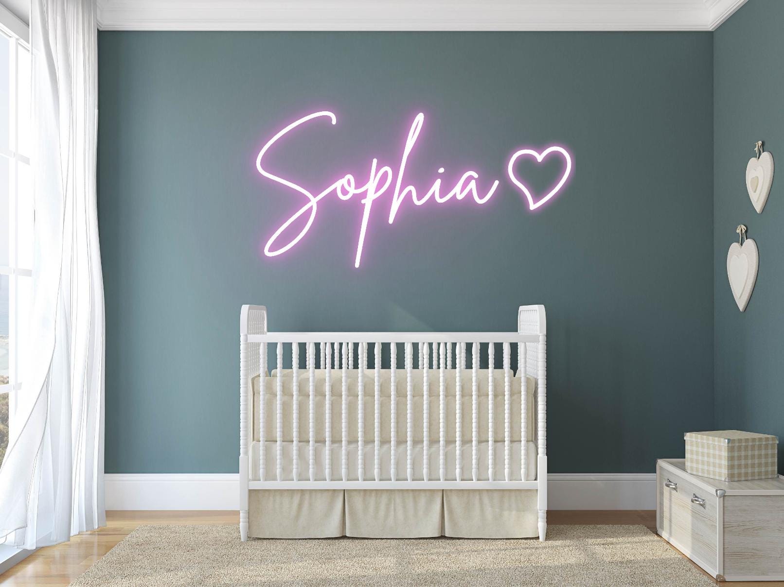 Custom Baby Name Neon Sign | Personalized Nursery LED Light | Kids Room ...