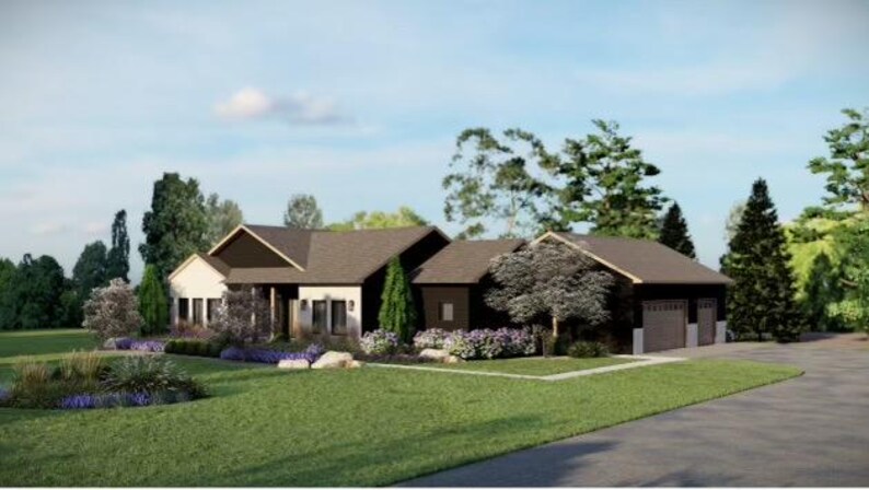 Custom Modern Ranch Floorplan-detailed - Etsy