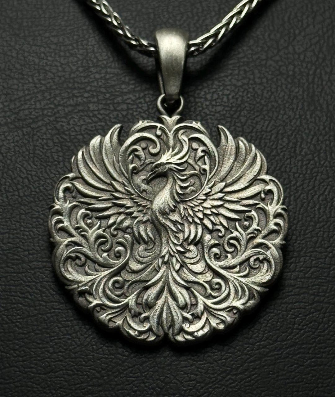 Phoenix Necklace Sterling Silver, Pendant, Statement Necklace for Goth ...