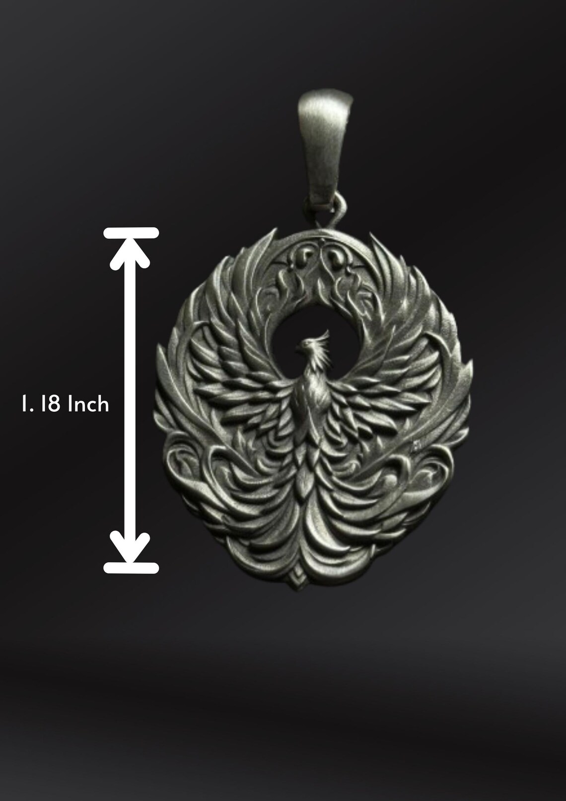 Phoenix Necklace Sterling Silver, Pendant, Statement Necklace for Goth ...