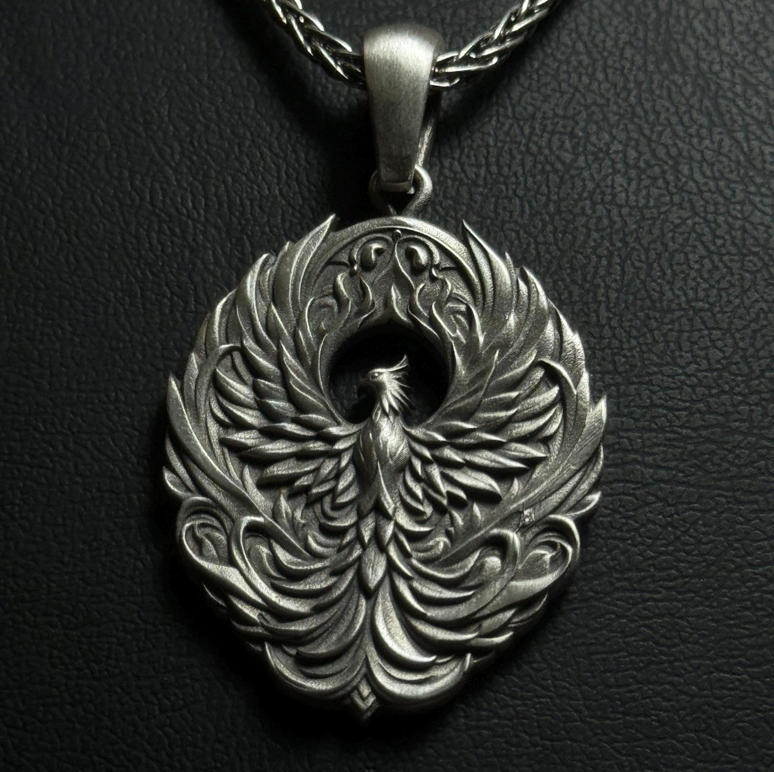 Phoenix Necklace Sterling Silver, Pendant, Statement Necklace for Goth ...