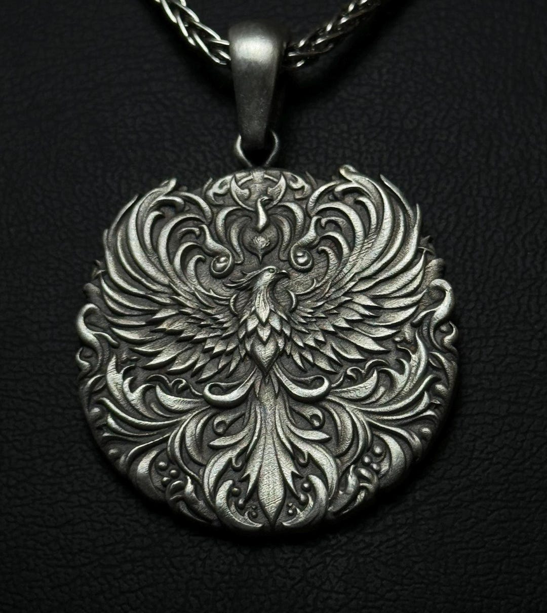 Phoenix Necklace Sterling Silver, Pendant, Statement Necklace for Goth ...