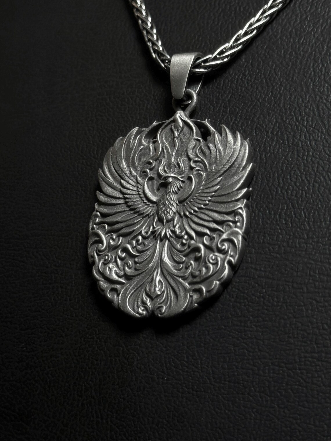 Phoenix Necklace Sterling Silver, Pendant, Statement Necklace for Goth ...