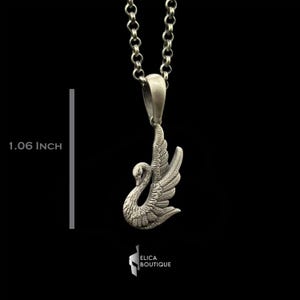 Sterling Silver Swan Pendant Necklace, Elegant Bird Jewelry, Minimalist ...