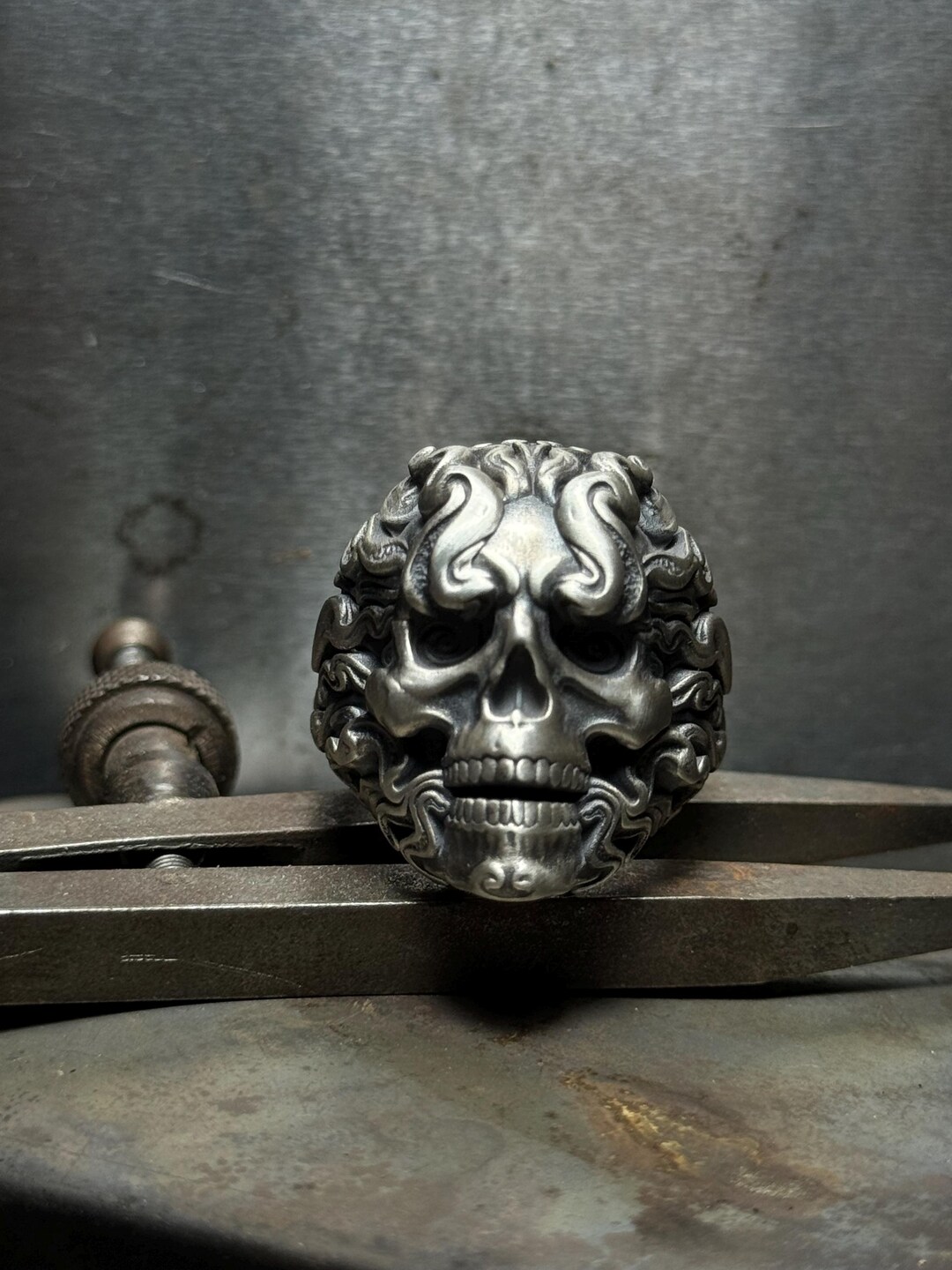 Unique Skull Head Ring, Large Thumb Ring With Skull, Gothic Jewelry ...