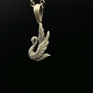 Sterling Silver Swan Pendant Necklace, Elegant Bird Jewelry, Minimalist ...