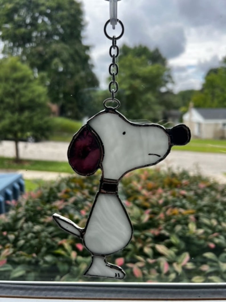 Snoopy, Stained Glass, Suncatcher - Etsy