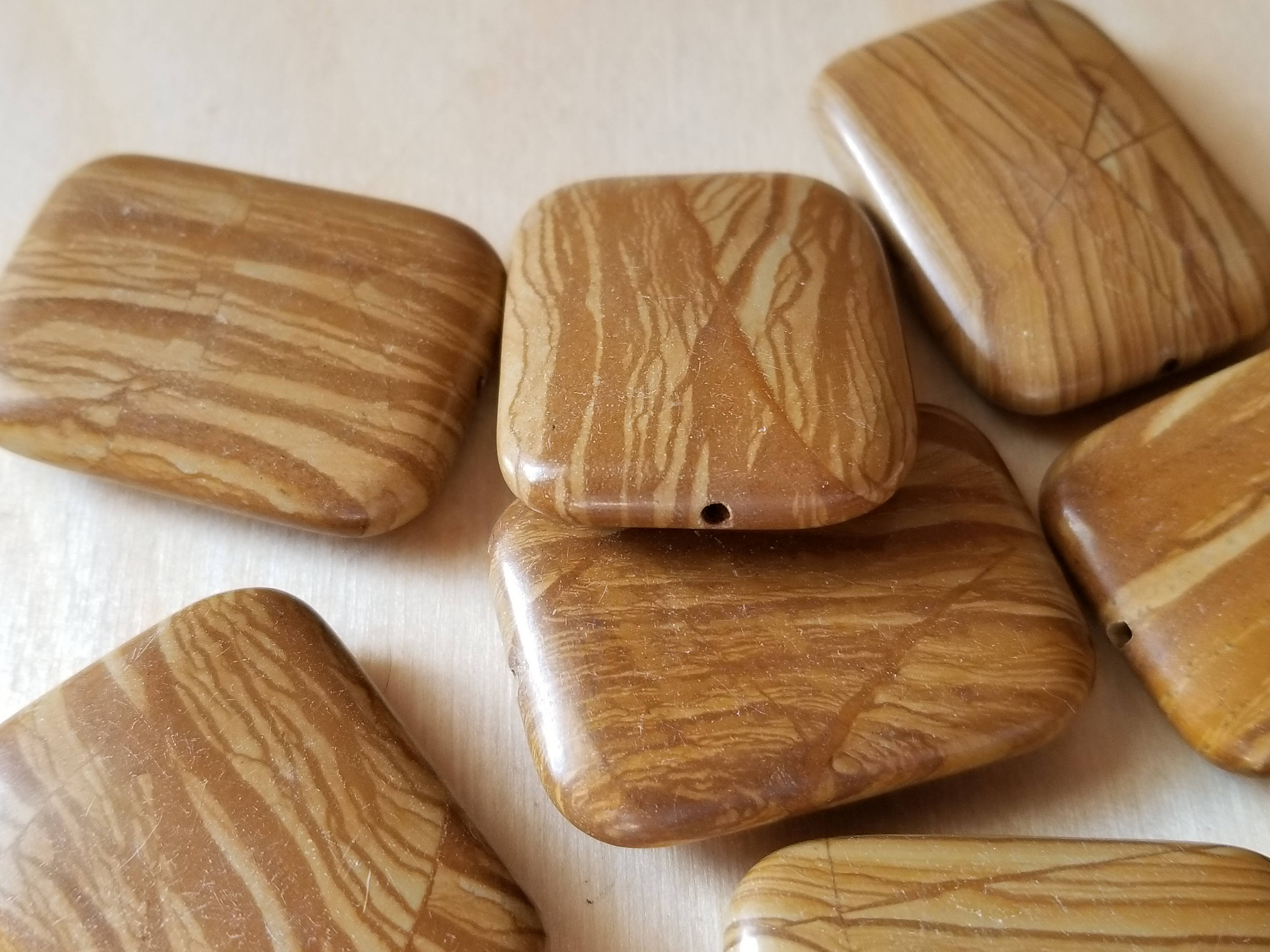 Natural Walnut Jasper 40 x 28mm Rectangle Focal Beads Brown | Etsy
