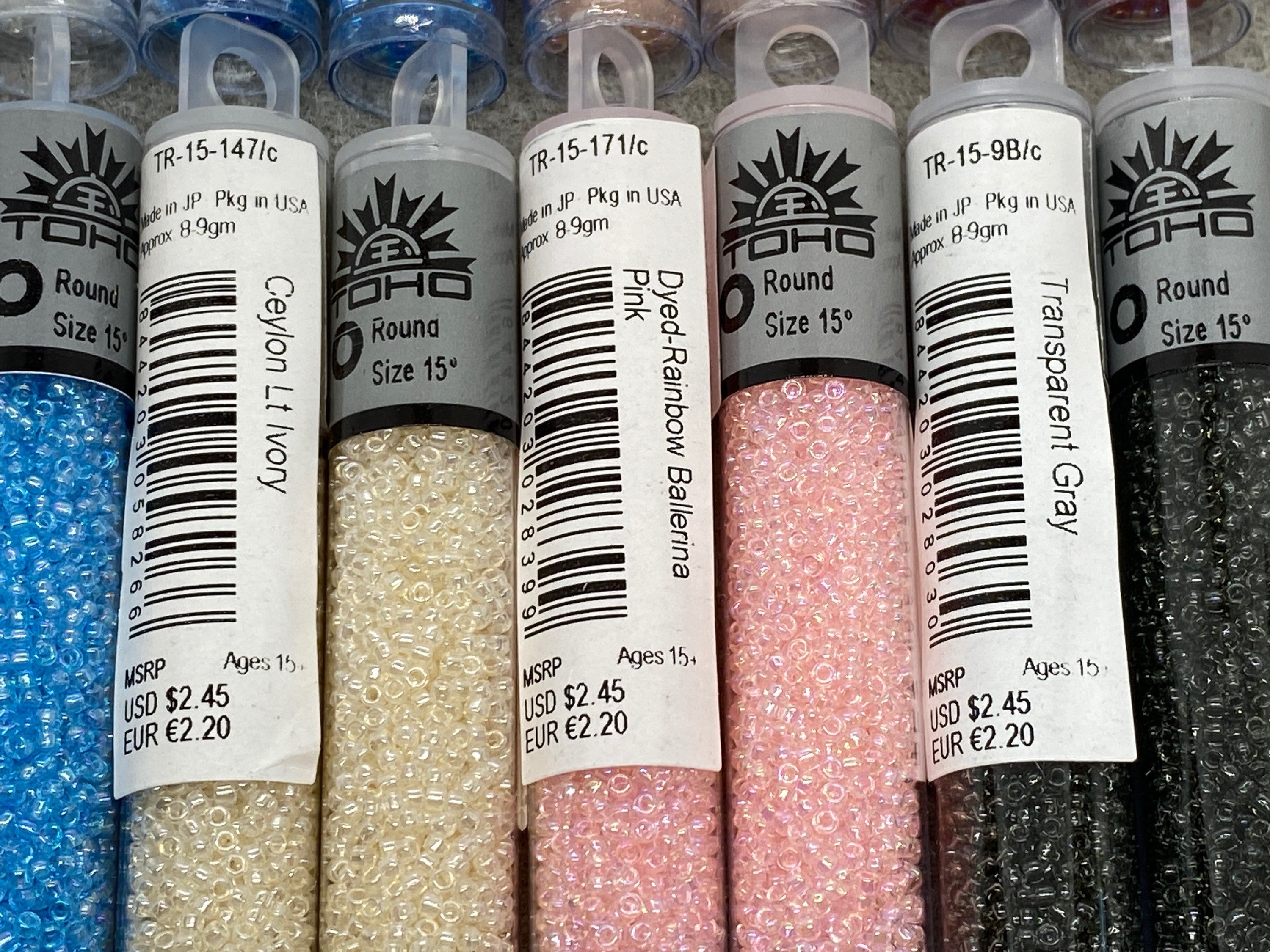 TOHO Size 15/0,seed Beads (9 Grams),new Colors Pinks, Blues, Whites and ...