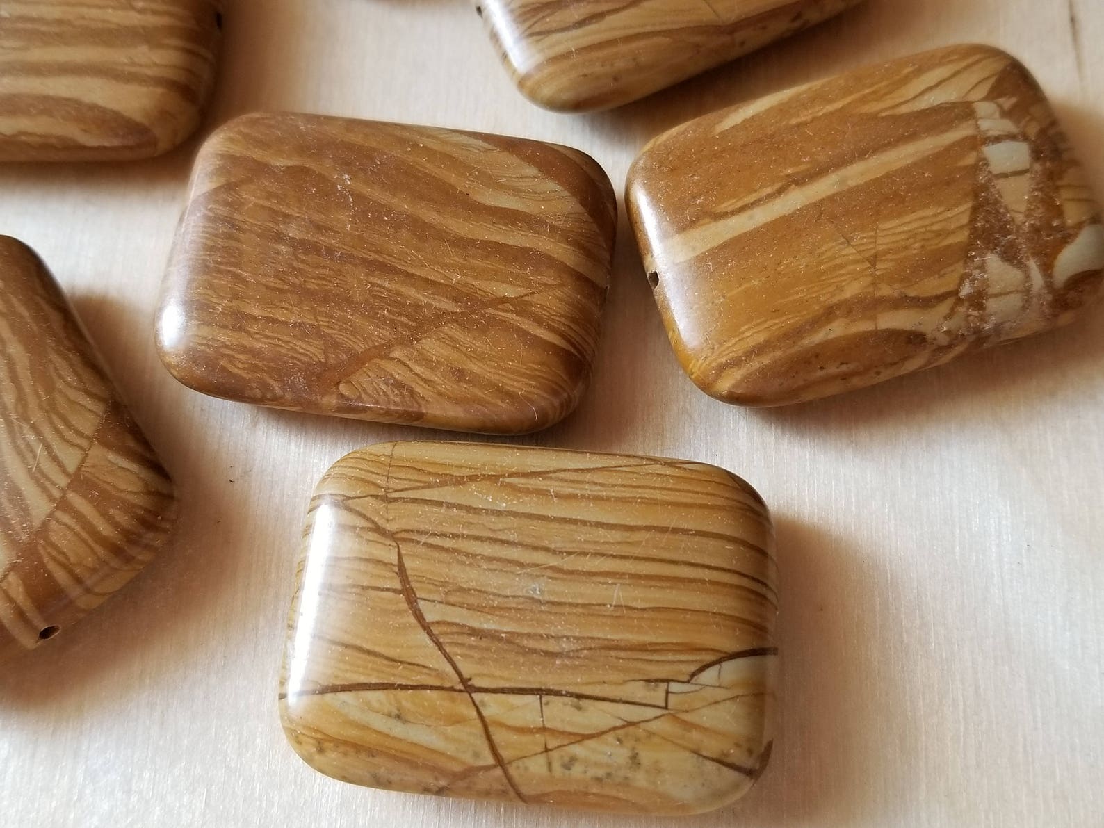 Natural Walnut Jasper 40 x 28mm Rectangle Focal Beads Brown | Etsy