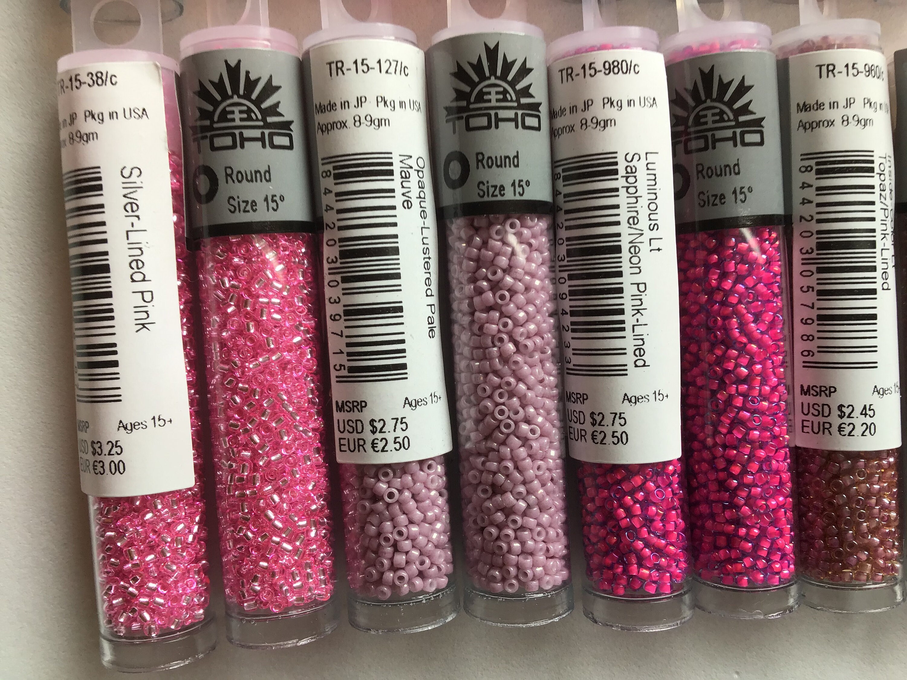 Buy TOHO Size 15/0,seed Beads (9 Grams),ceylon Hot Pink, Silver Lined ...