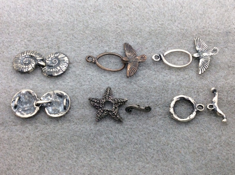 Green Girl Studios, Fine Pewter Clasps, Nautilus Clasp, Flying Sparrow ...