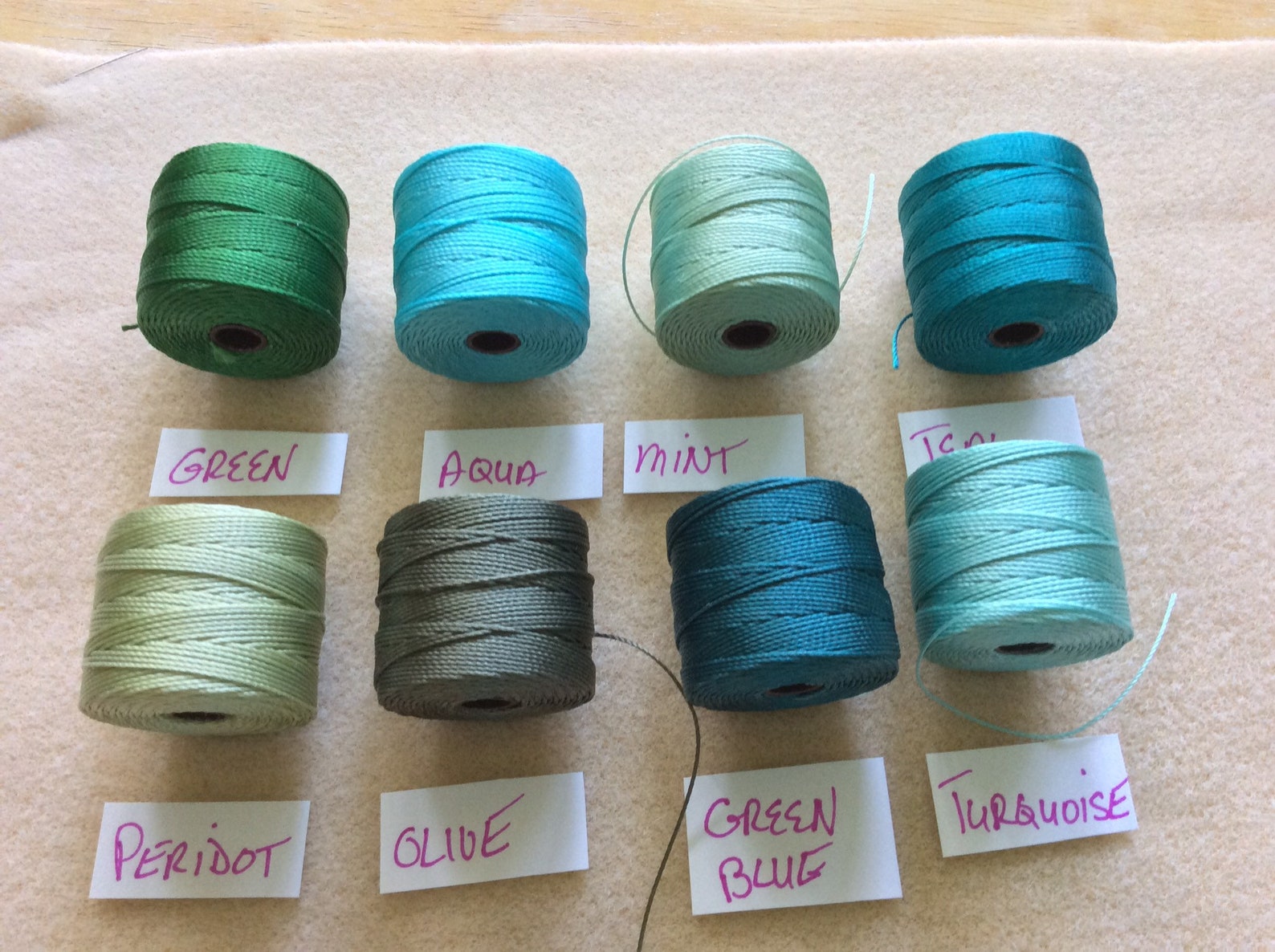 S-lon Tex 210 Beading Cord,new COLORS, Bead Crochet, Kumihimo, Micro ...