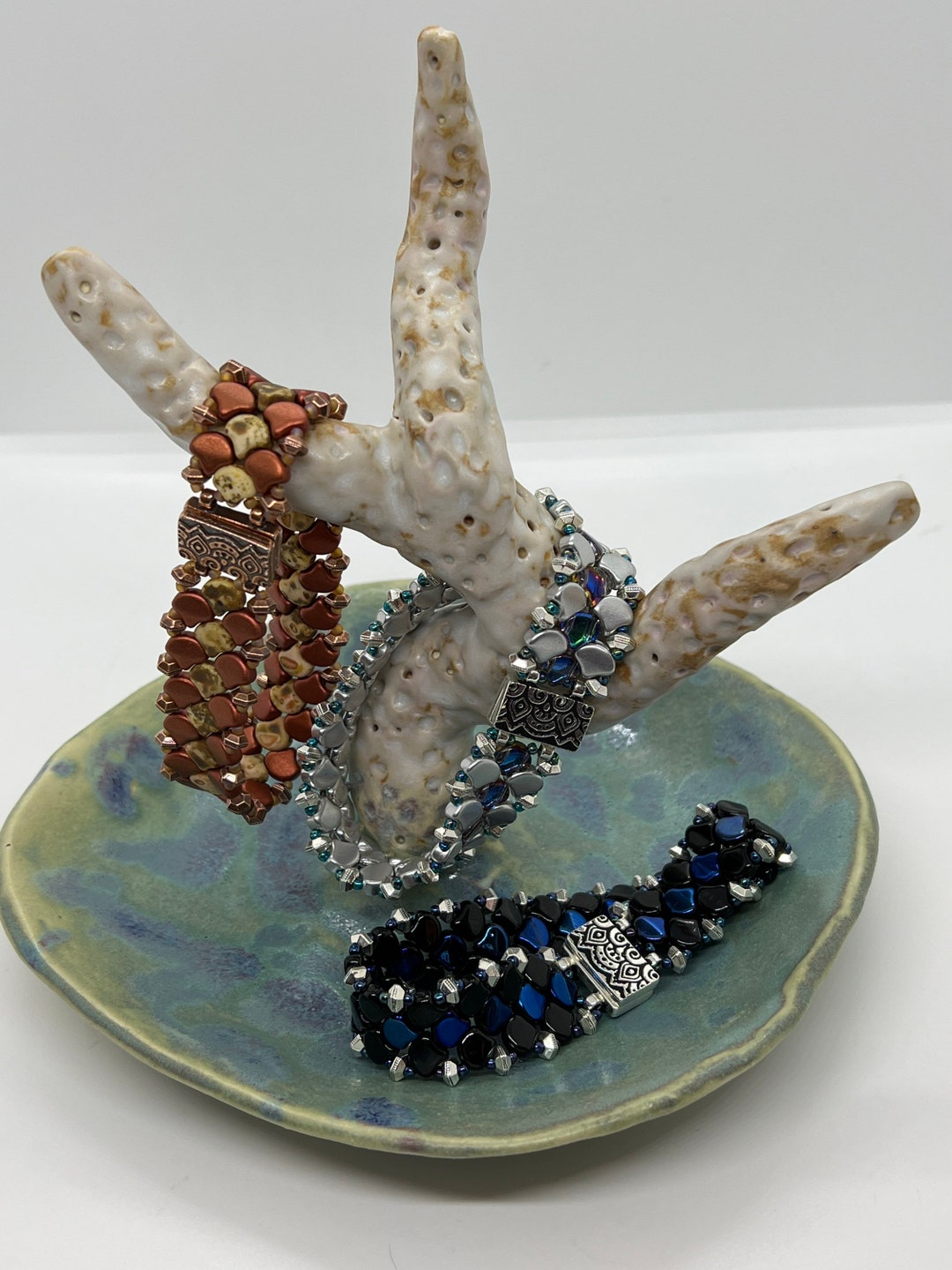 Morocco Bracelet Beading Kit: Ginko Beads, TOHO Seed Beads, Tierracast ...