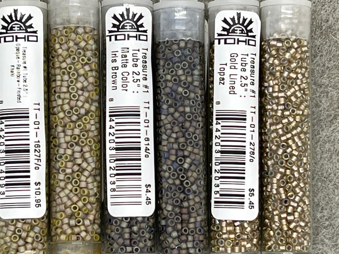 TOHO Delica 11/0 Seed Beads: Gold Lined Topaz, Iris Brown, Frosted ...