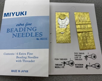 Miyuki Extra Fine Beading Needles With Threader 43367 Needle - Etsy
