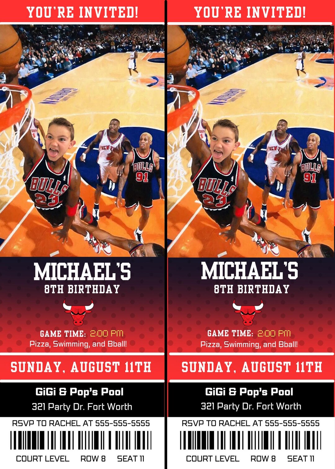 Michael Jordan Custom Birthday Invitation - Etsy