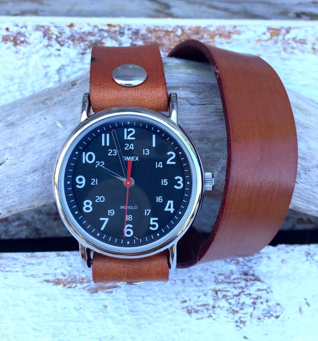 Timber Brown Wrap Watch-timex-leather Watch-fossil-bracelet-handmade ...