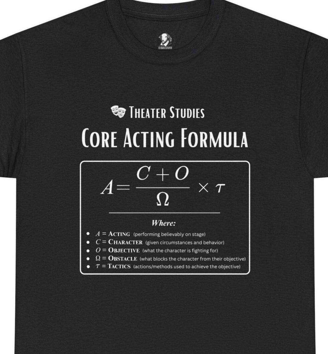Theatre Math - Core Acting Formula | Funny Theater Student Shirt ...