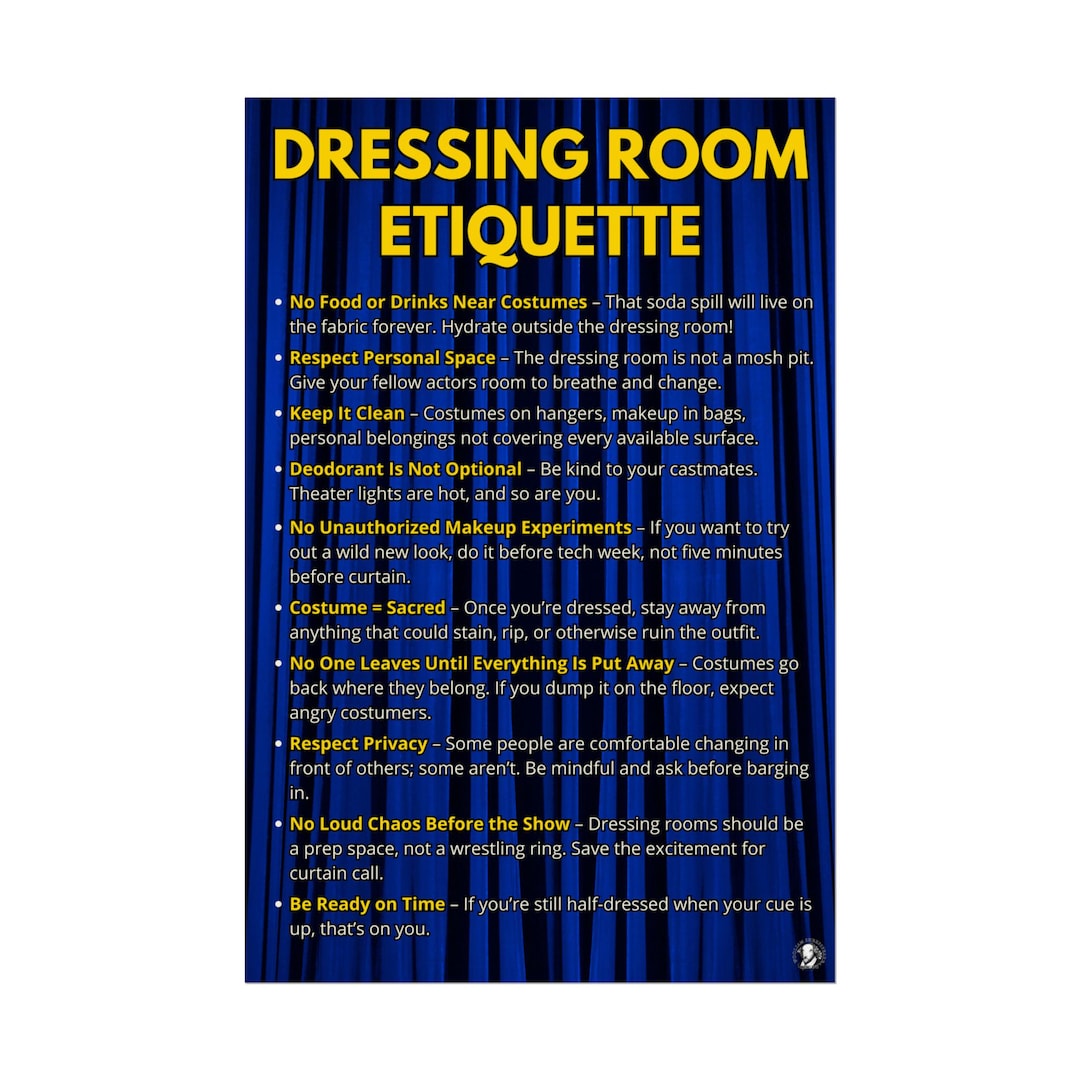 Theater Classroom Decor - Dressing Room Etiquette Poster - Green Room ...
