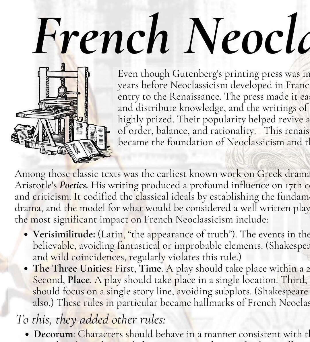 Classroom Decor - French Neoclassicism Theater - Digital Download ...