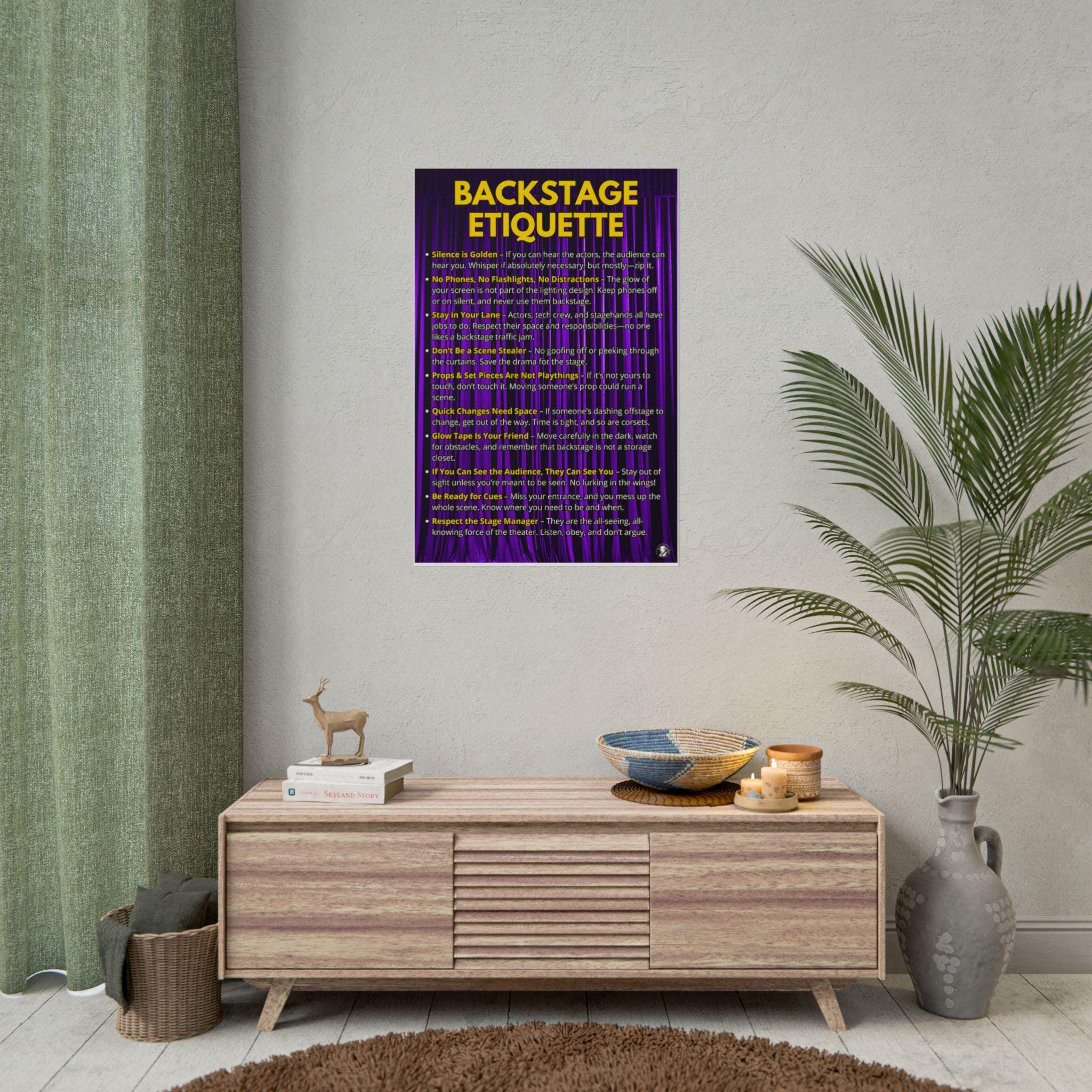 Backstage Etiquette Poster: Theater Classroom Rules - Drama Club Decor ...