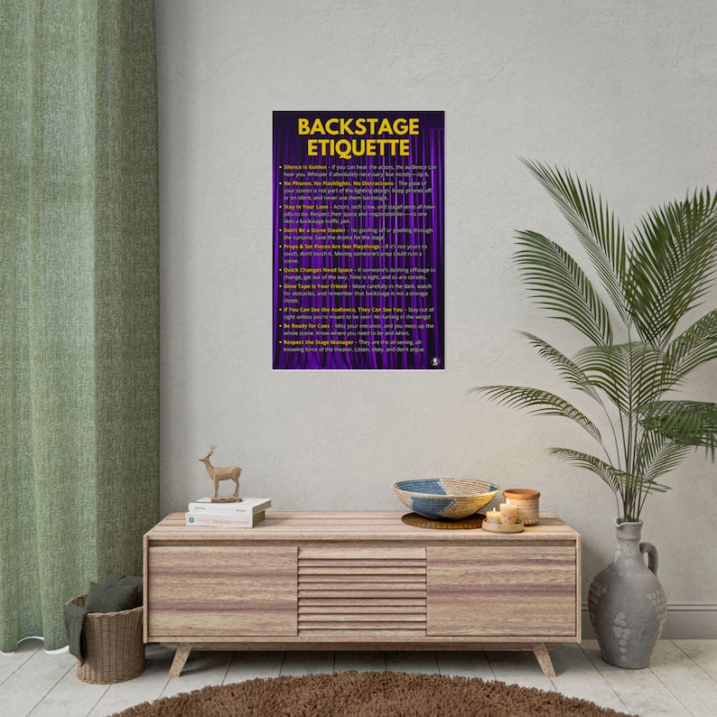 Backstage Etiquette Poster: Theater Classroom Rules, Stage Crew Sign - Etsy