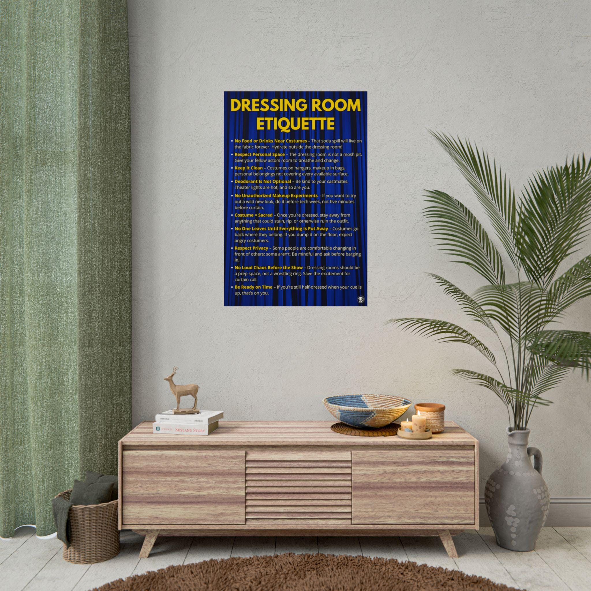 Theater Classroom Decor - Dressing Room Etiquette Poster - Green Room ...