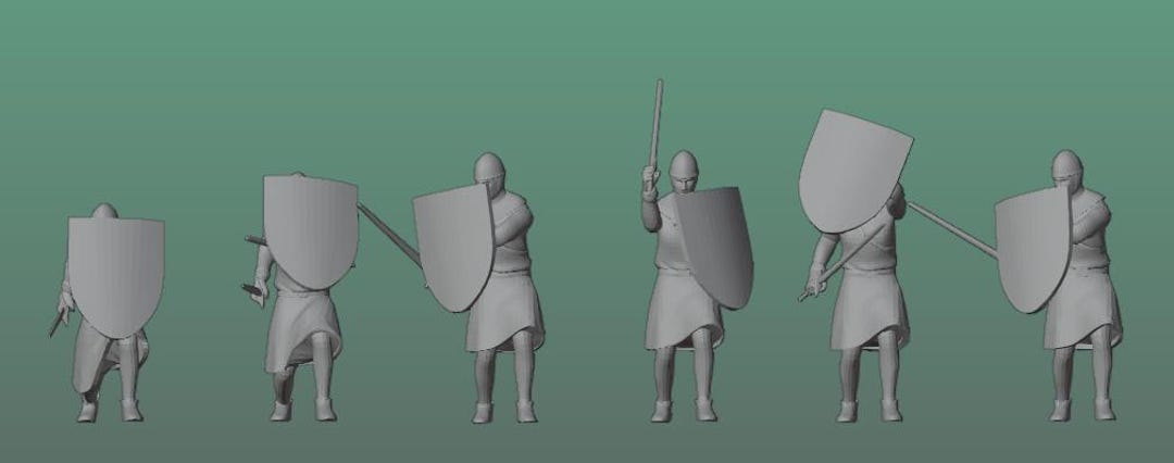 Simple Forms of Knights With Shield and Sword. STL - Etsy