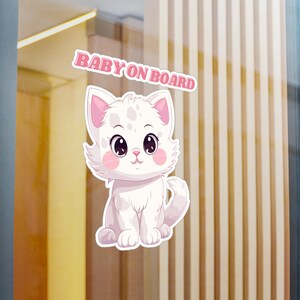 Cat Mom Baby on Board Kiss-cut Vinyl Decal Sticker, Cute Funny Car ...