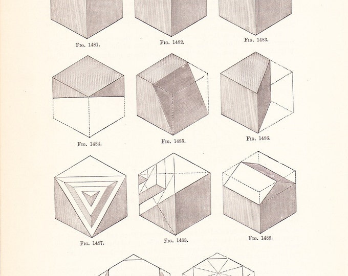 1886 Technical Drawing - Antique Math Geometric Mechanical Drafting ...