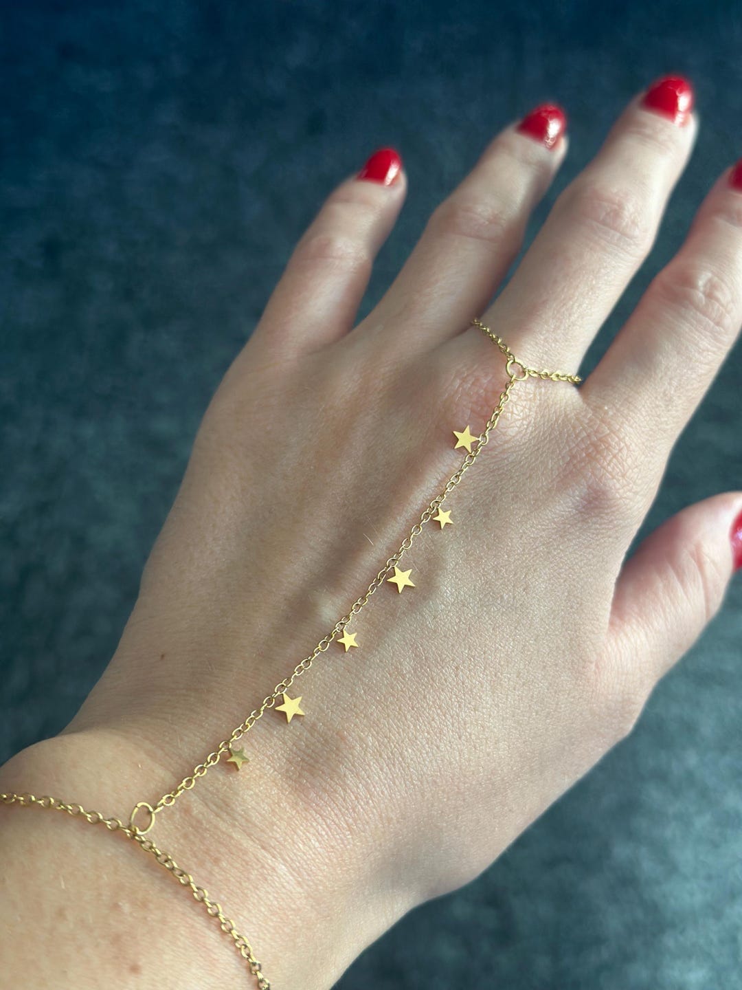 Dainty Stars Hand Chain Bracelets Stainless Steel Stars Hand Chain ...