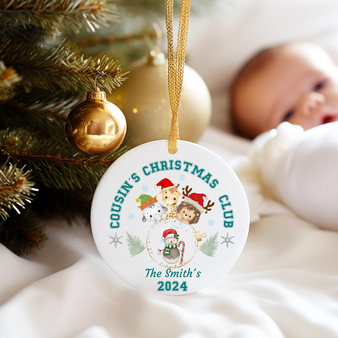 Custom Cousins Christmas Club Ornament, Personalized Holiday Keepsake ...