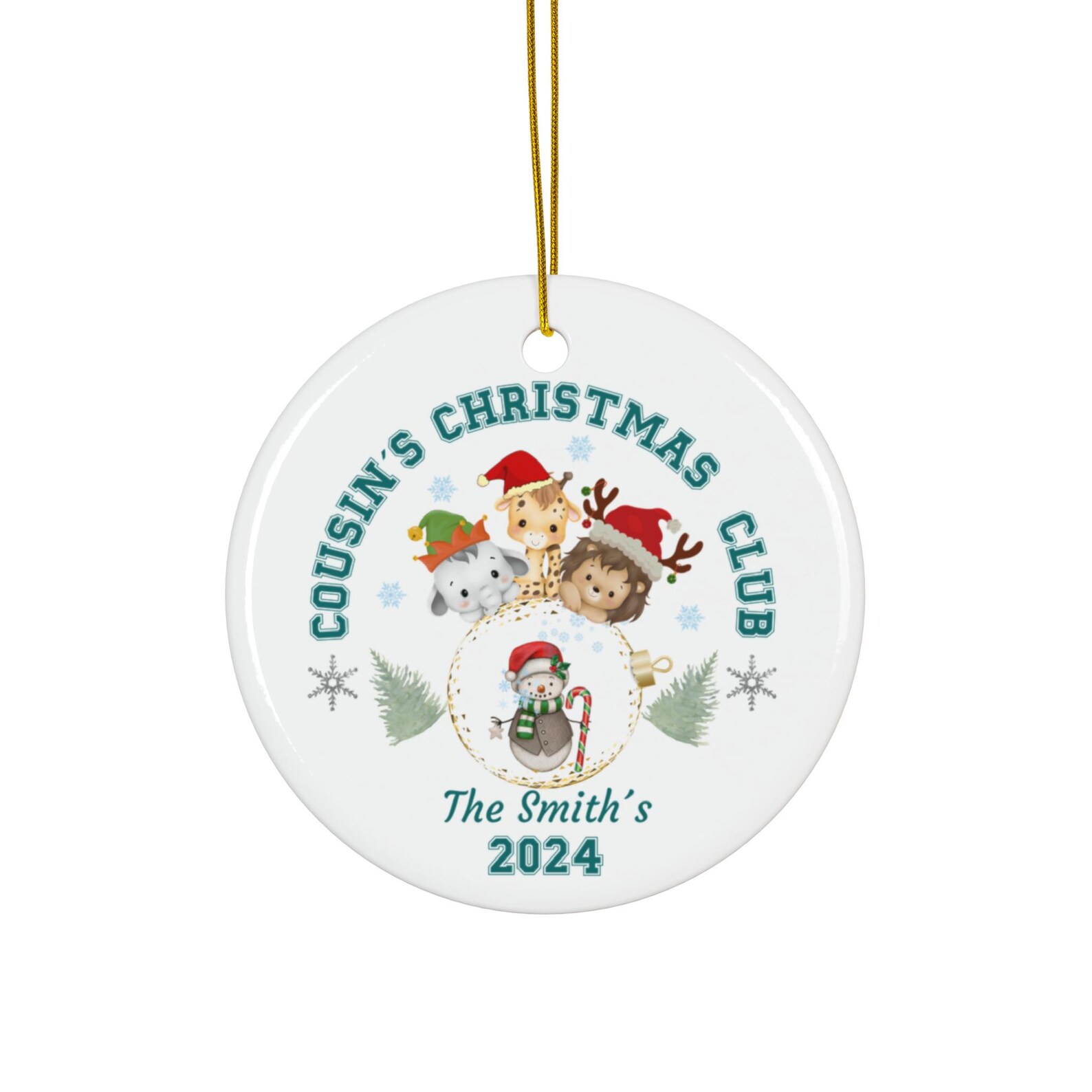 Custom Cousins Christmas Club Ornament, Personalized Holiday Keepsake ...